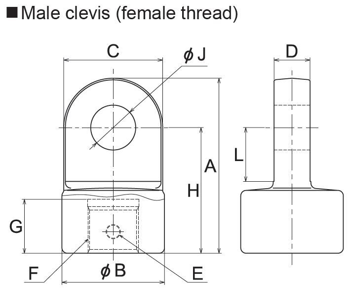 Riken Male Clevis (Female Thread/Male Thread) | Specialised Force